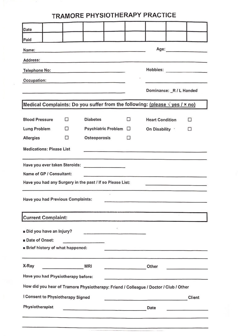 Tramore Physiotherapy and Sports Injury Clinic | Resources